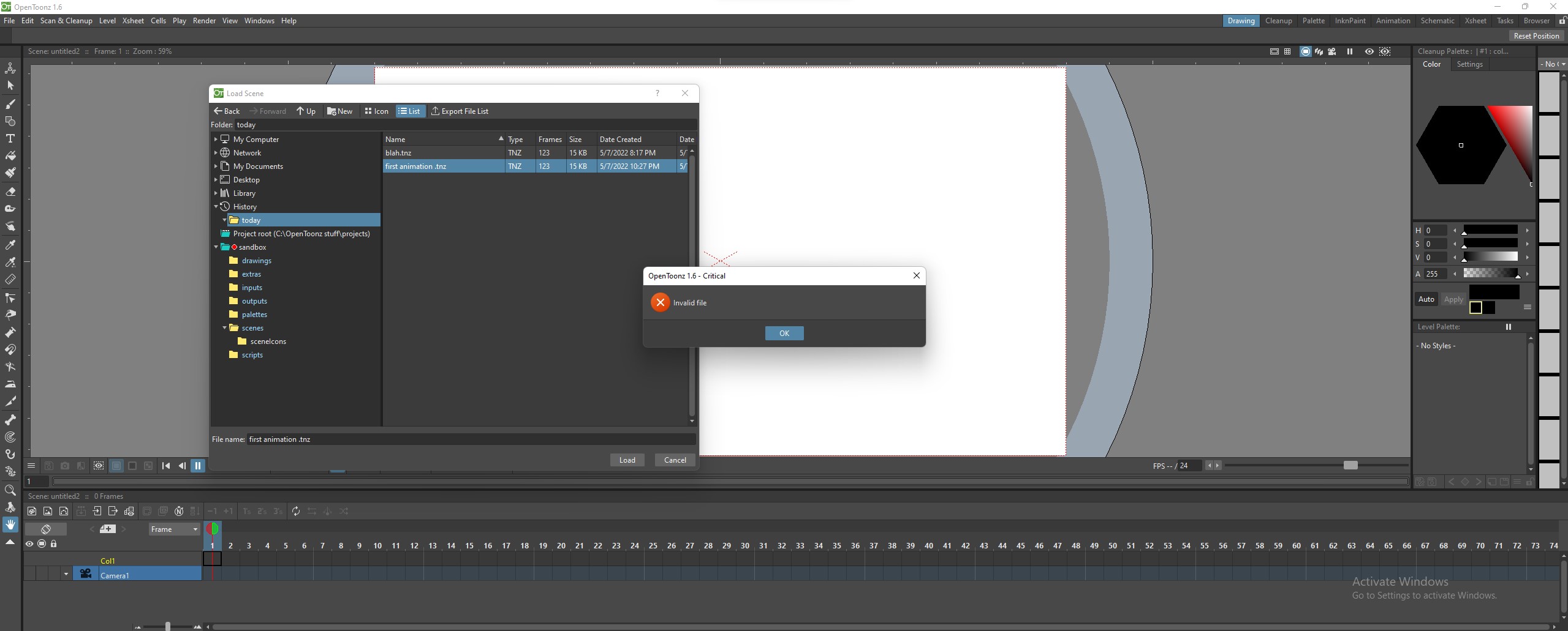 Platform won't open TNZ file · Issue #4441 · opentoonz/opentoonz · GitHub