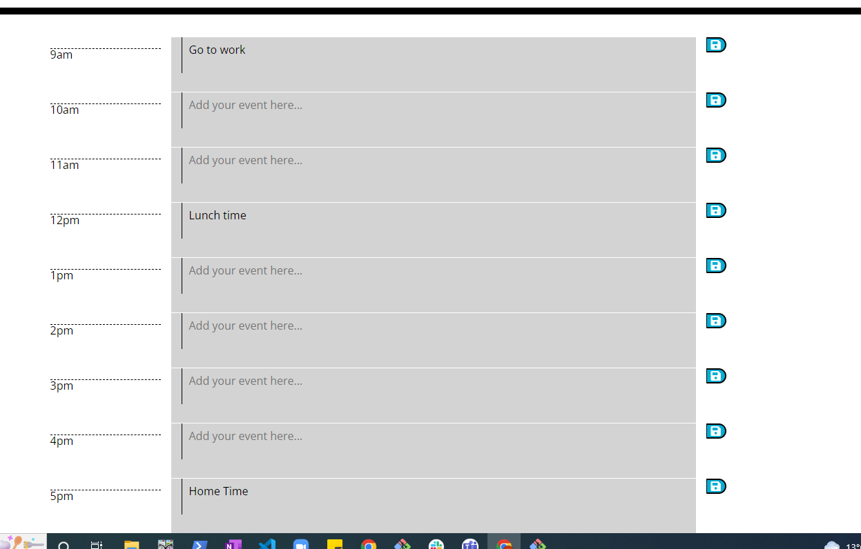 GitHub - Tysonjcode/Work-Day-Scheduler: UWA Bootcamp week 5 work day scheduler challange