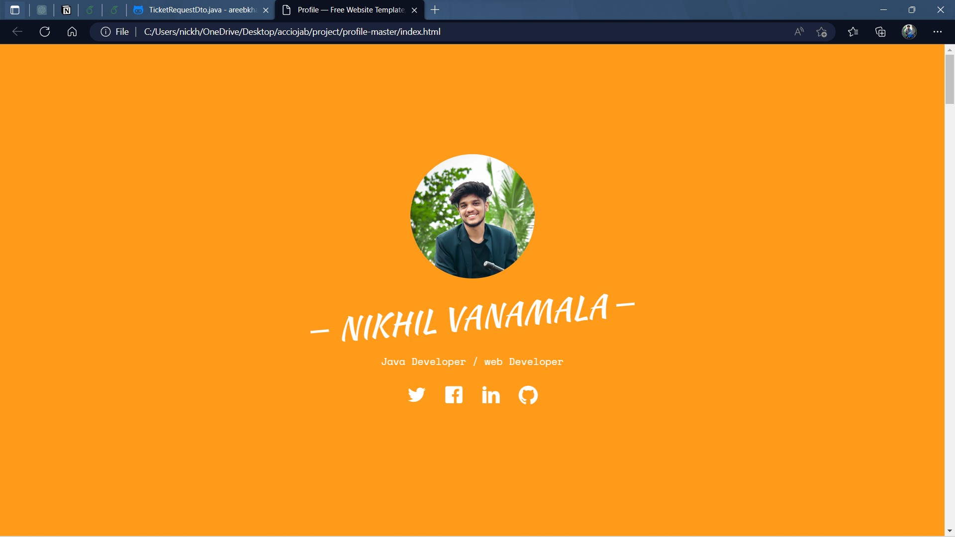 GitHub - Nickhil215/portfolio: this is my portfolio