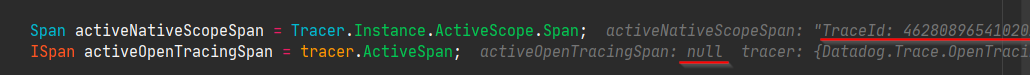 OpenTracing implementation does not take into account the active span ...