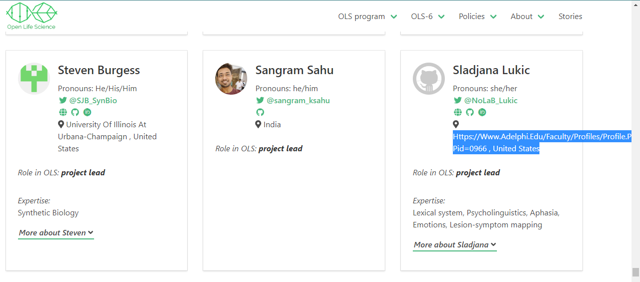 Link Overflows From Bio-card. · Issue #495 · open-life-science/open-life-science.github.io · GitHub