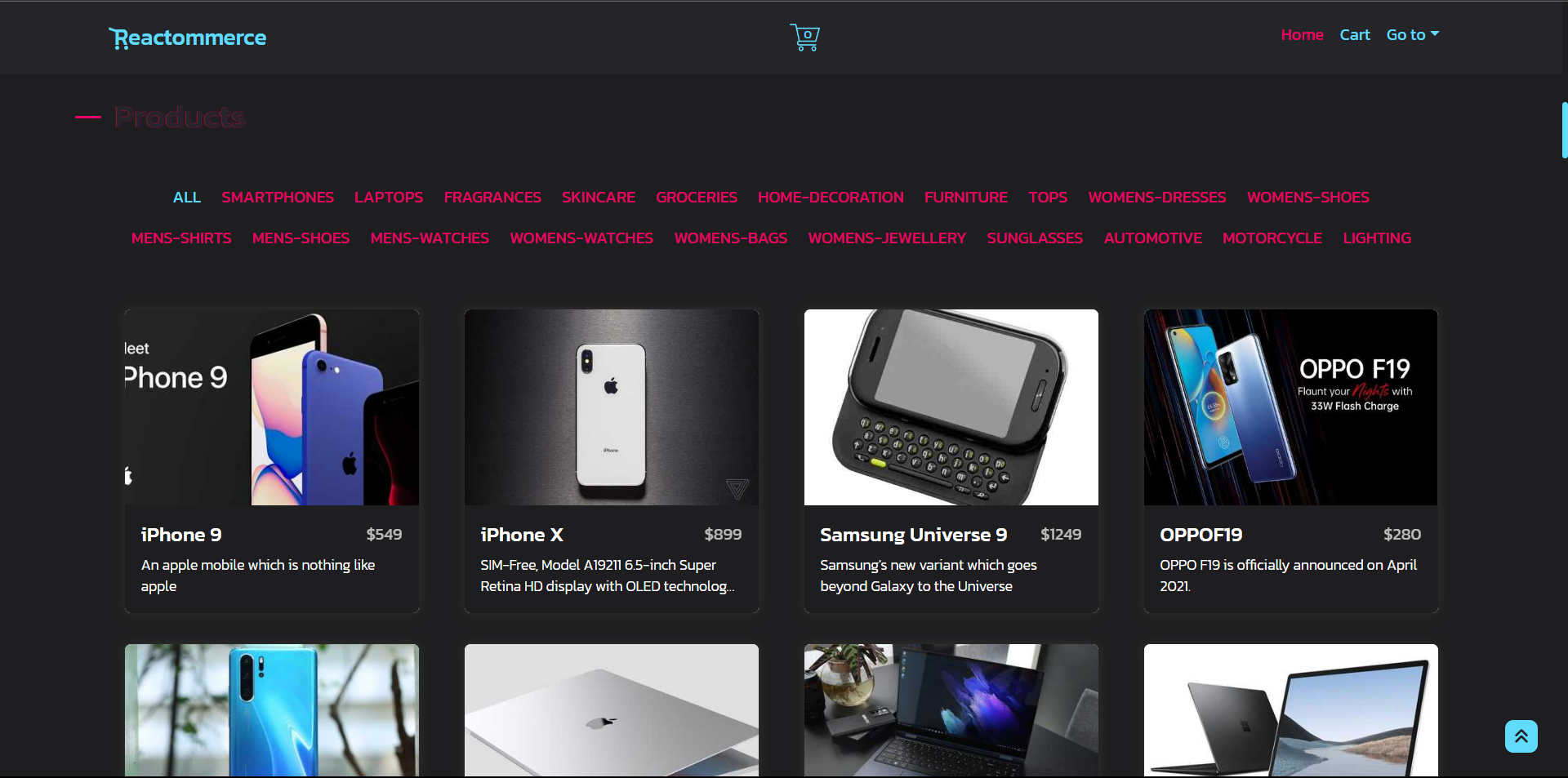 GitHub - cisjoe/Reactommerce: Simple E-Commerce made with React, Redux and dummyjsonAPI. 'nobackend'
