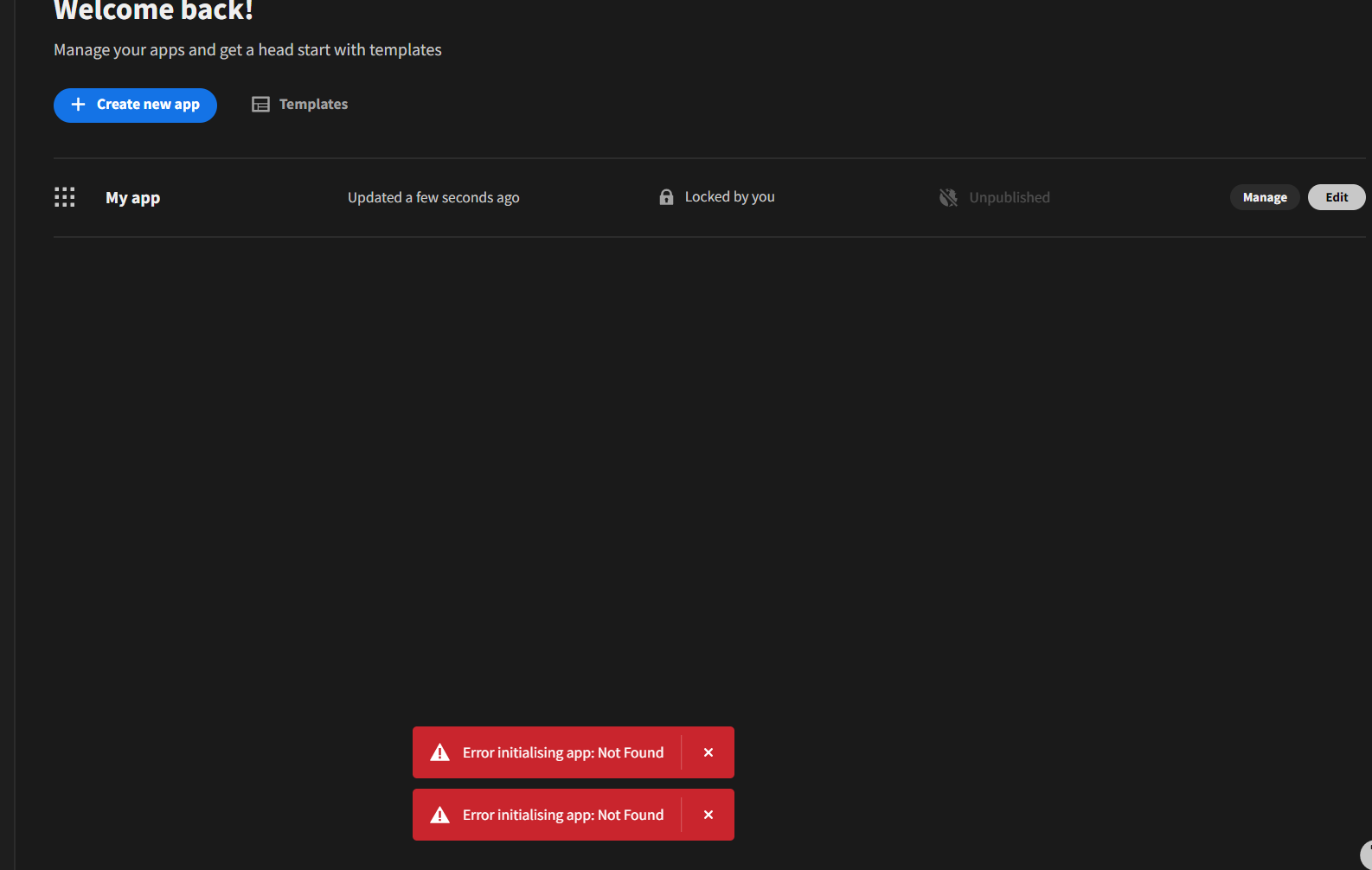 Error initialising app:Not Found · Issue #8138 · Budibase/budibase · GitHub