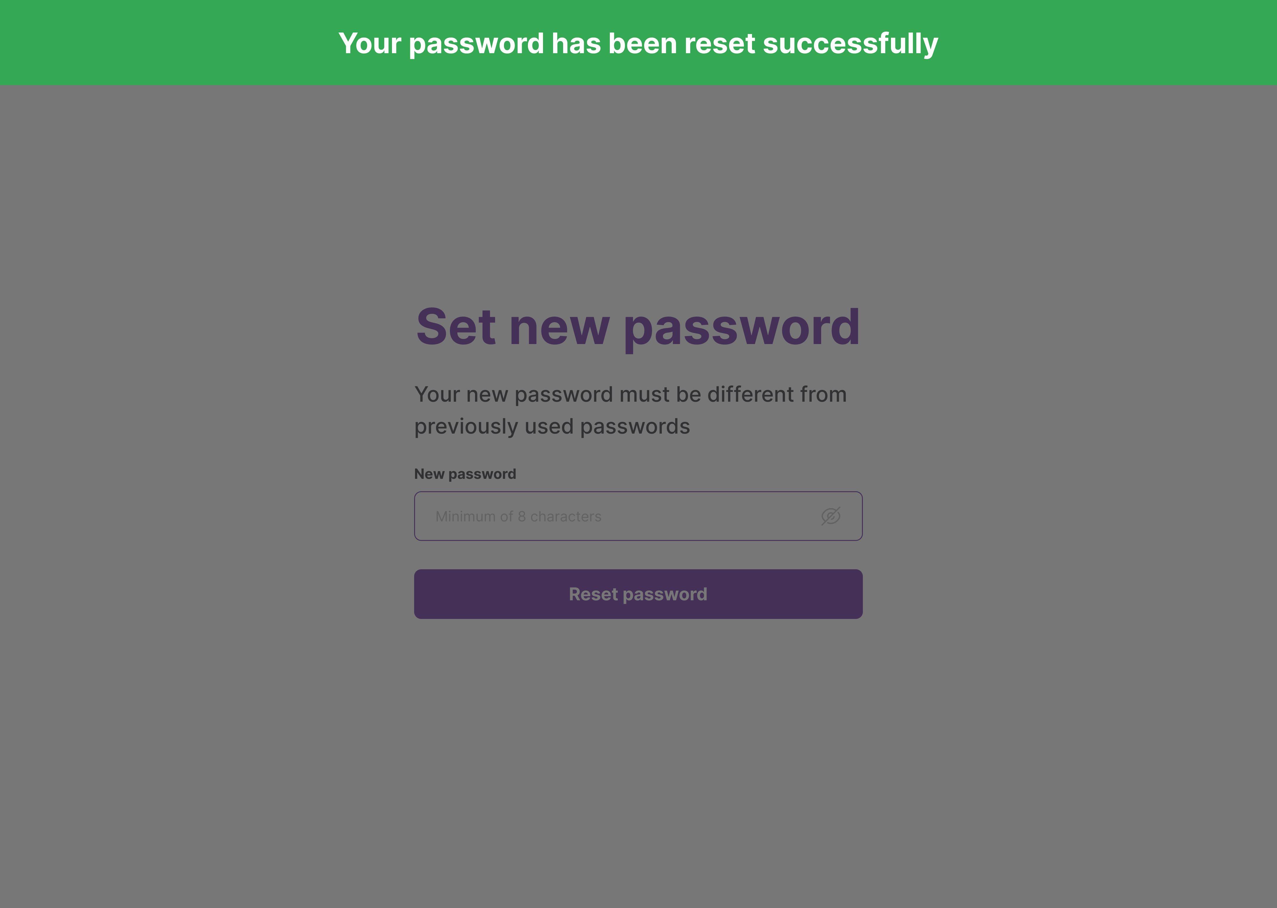 Design - Reset password pages with successful, error and notification ...