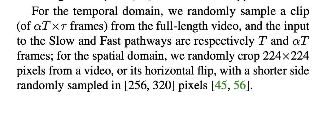 Is the original resolution used for SlowFast different from what is mentioned in the original ...