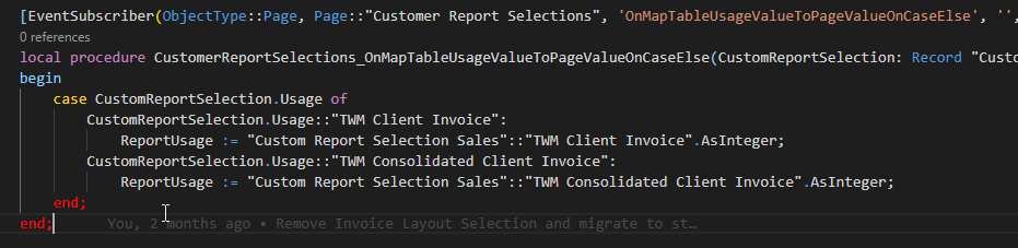 Parameter Request Page 9657 Customer Report Selections 