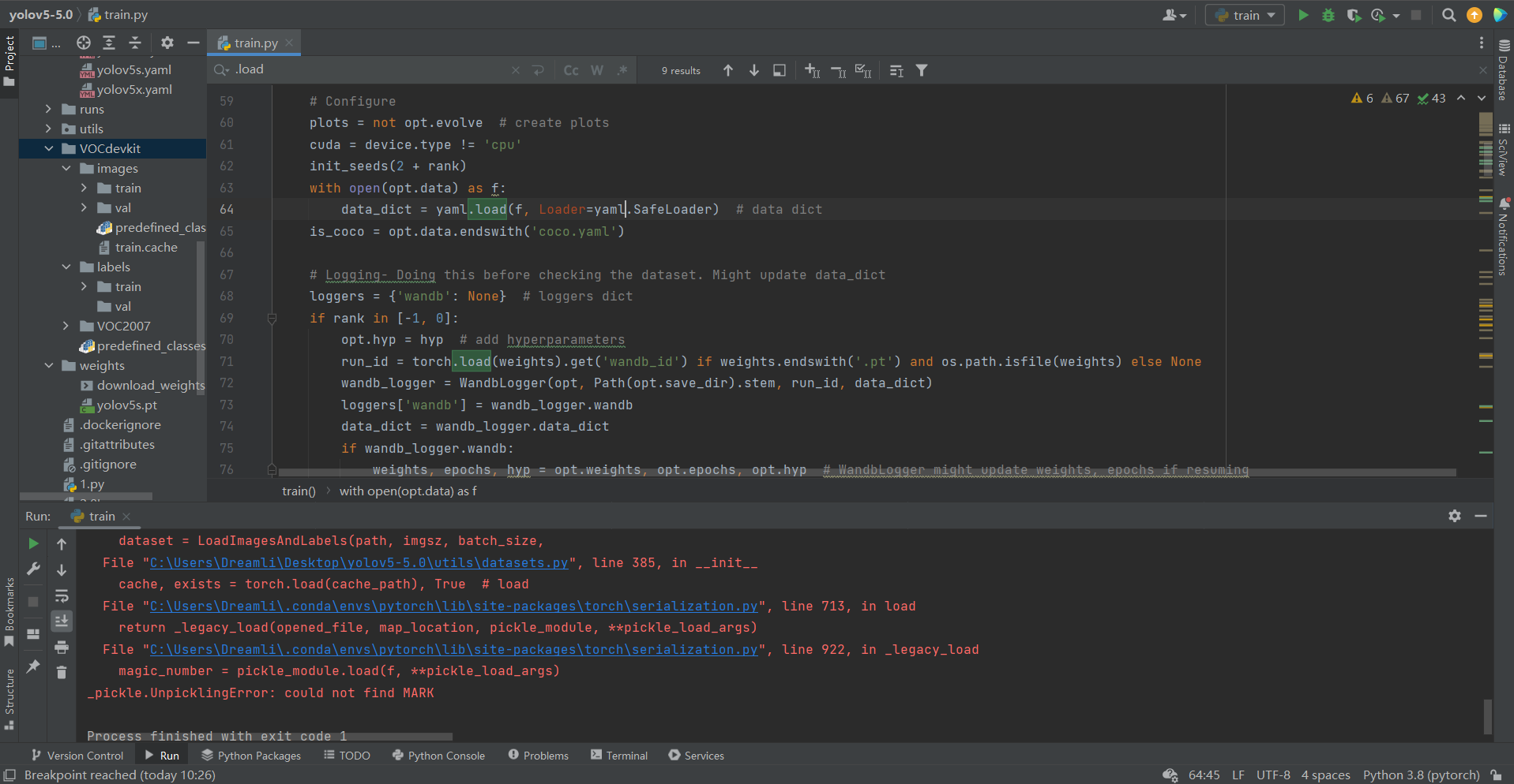 _pickle.UnpicklingError: could not find MARK · Issue #8150 ...