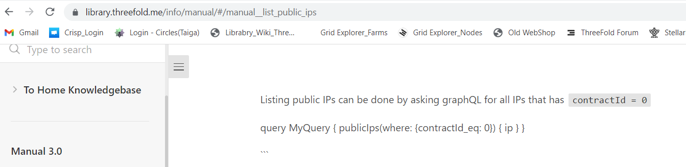Wiki_Manual 3.0 > List Public Ips > (query MyQuery { publicIps(where: {contractId_eq: 0}) { ip ...