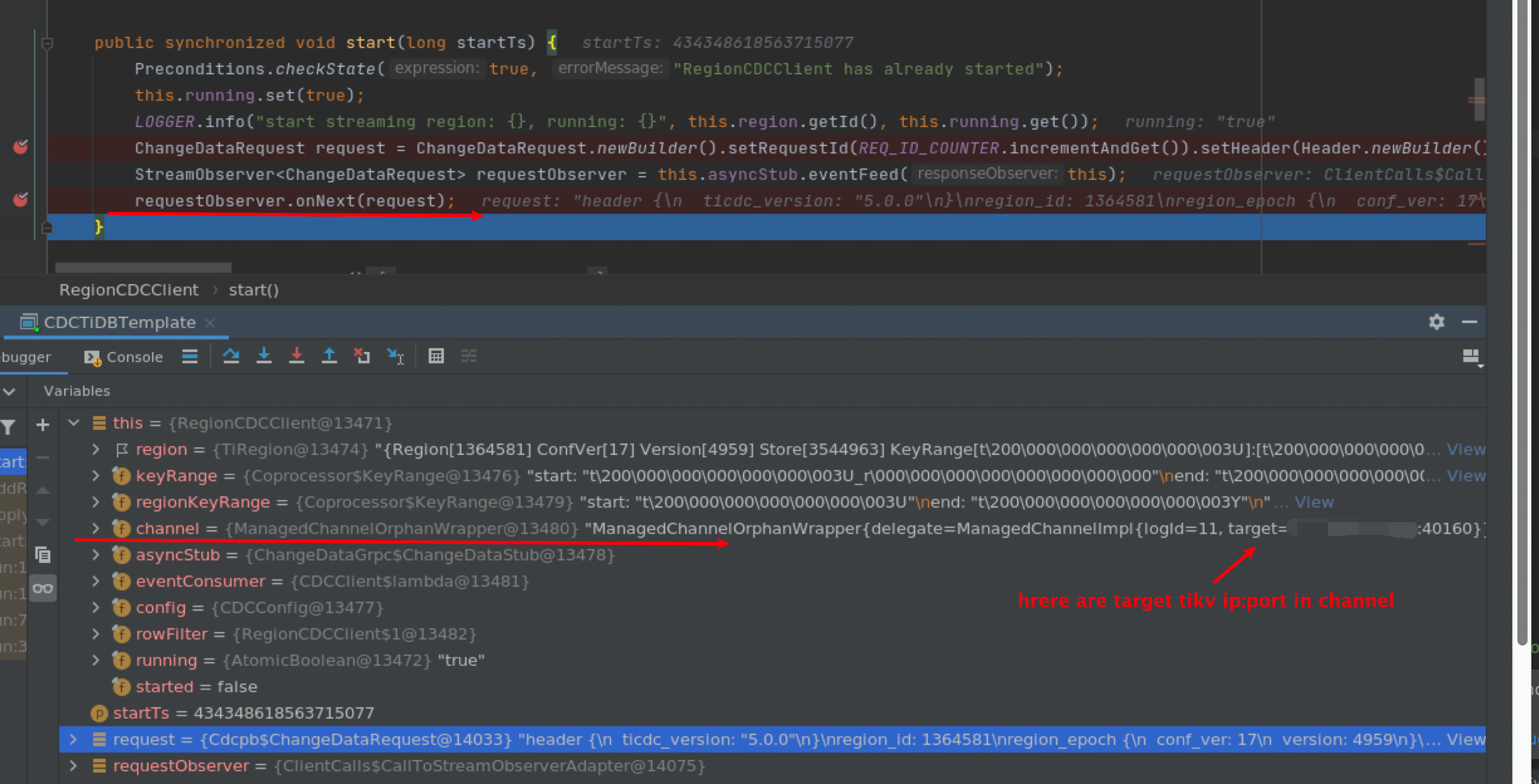 [bug] RegionCDCClient grpc stream don't receive ChangeDataEvent from tikv store after several ...