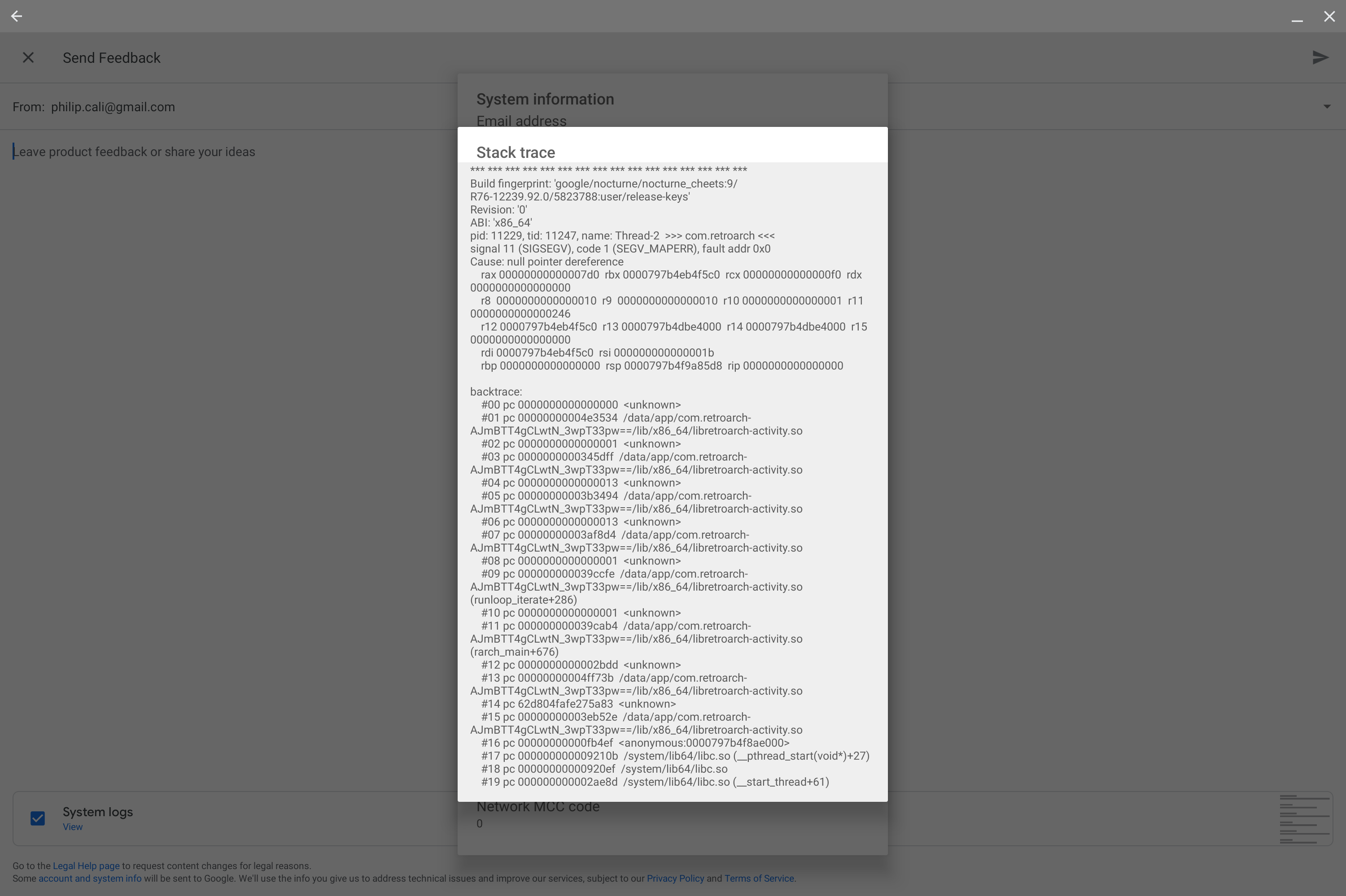 Retroarch NPE crash upon mouse movement · Issue #9454 · libretro/RetroArch · GitHub