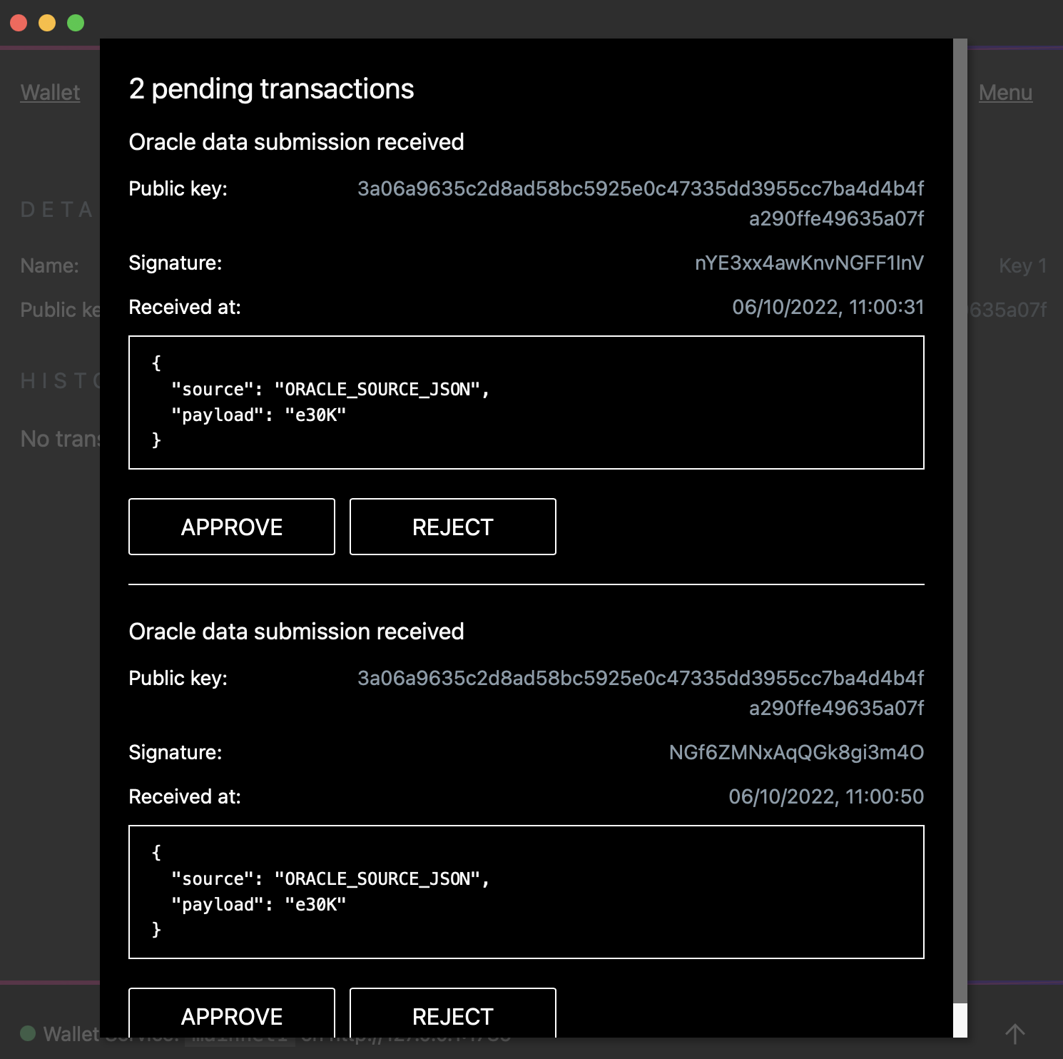 Pending transactions / current session transactions · Issue #237 · vegaprotocol/vegawallet ...
