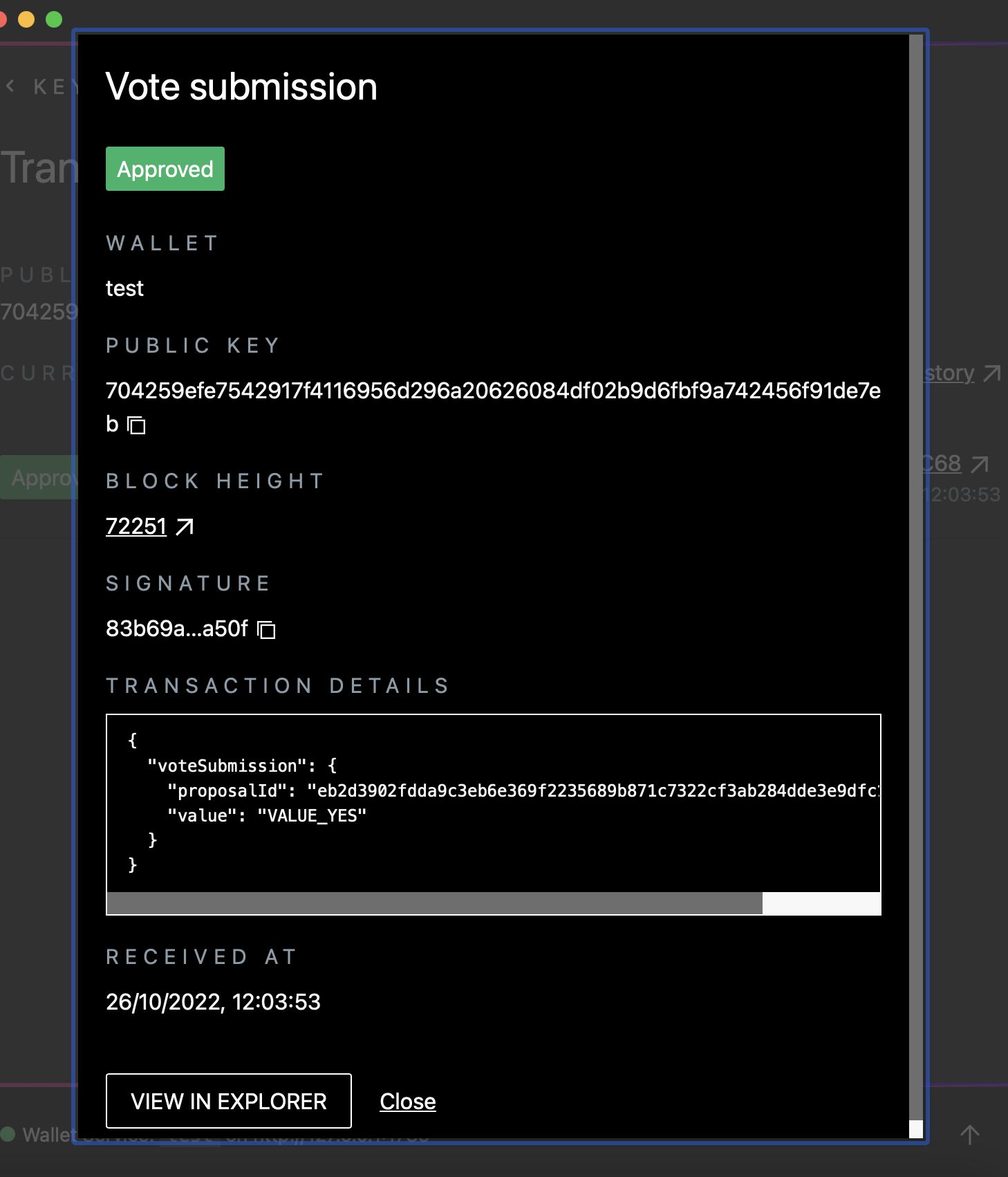 Add block explorer links to transactions · Issue #388 · vegaprotocol/vegawallet-desktop · GitHub
