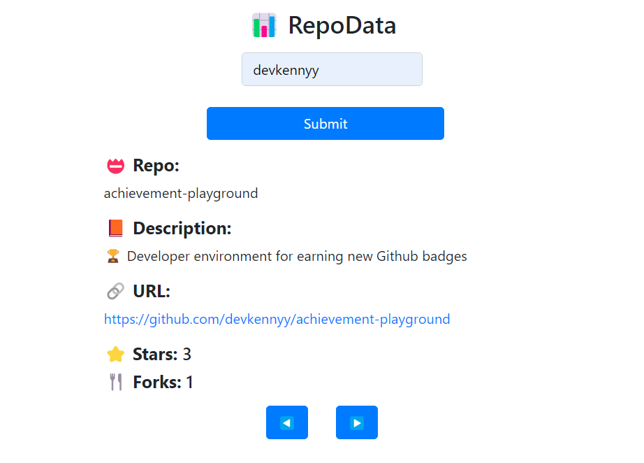 GitHub - devkennyy/repodata: 📊 Provides information about a users repositories with Github API