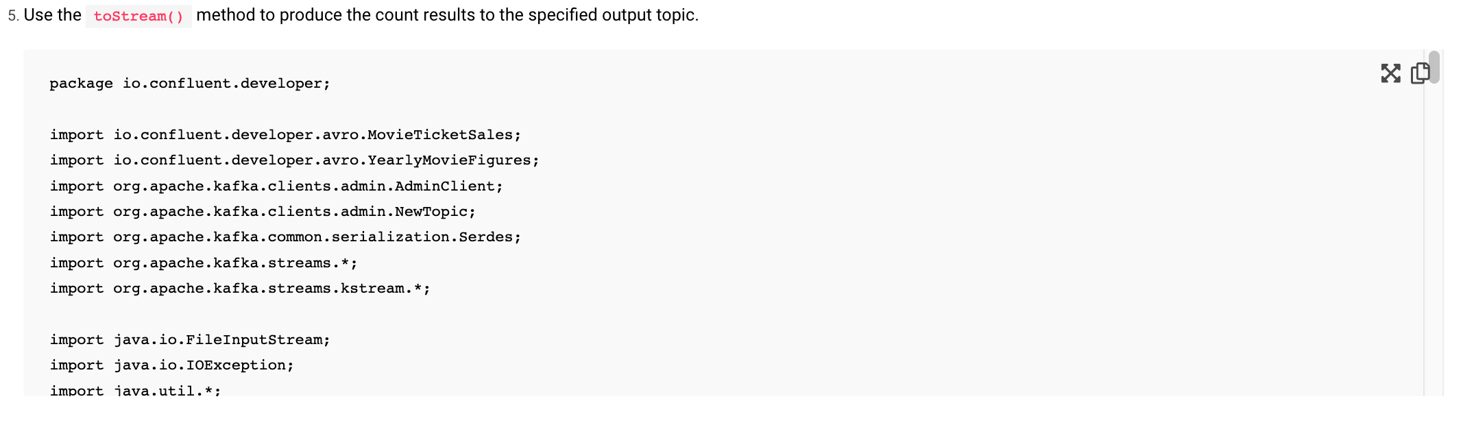 Ability to scroll code blocks to specific lines in rendered tutorial · Issue #207 · confluentinc ...