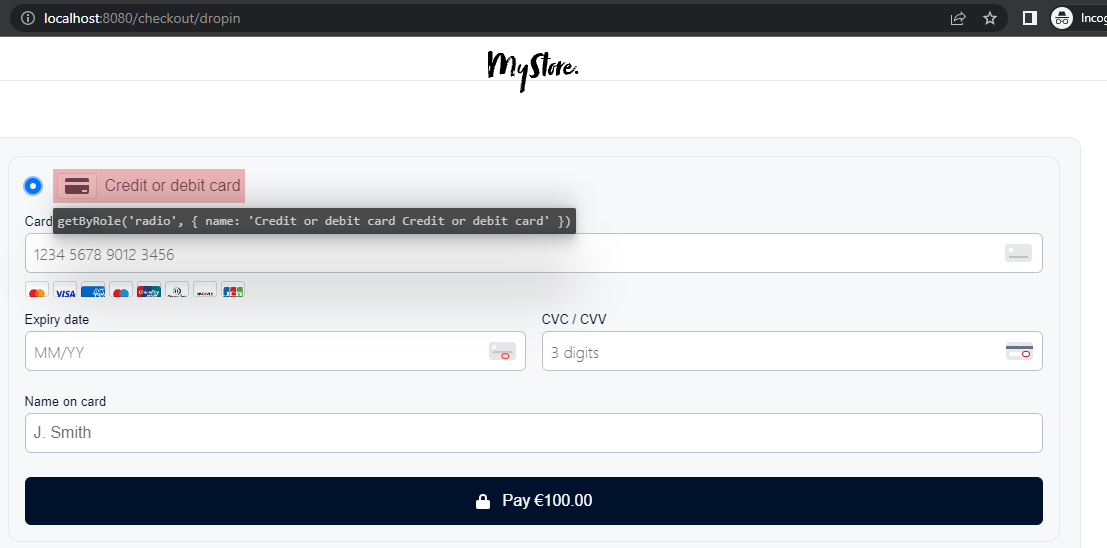Fix E2E dropin-card for Web Components/Drop-in v5.33.0 · Issue #22 · adyen-examples/adyen ...