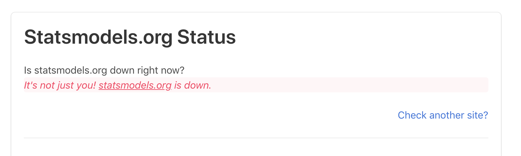 Cannot access any of the documentation URLs · Issue #6572 · statsmodels/statsmodels · GitHub