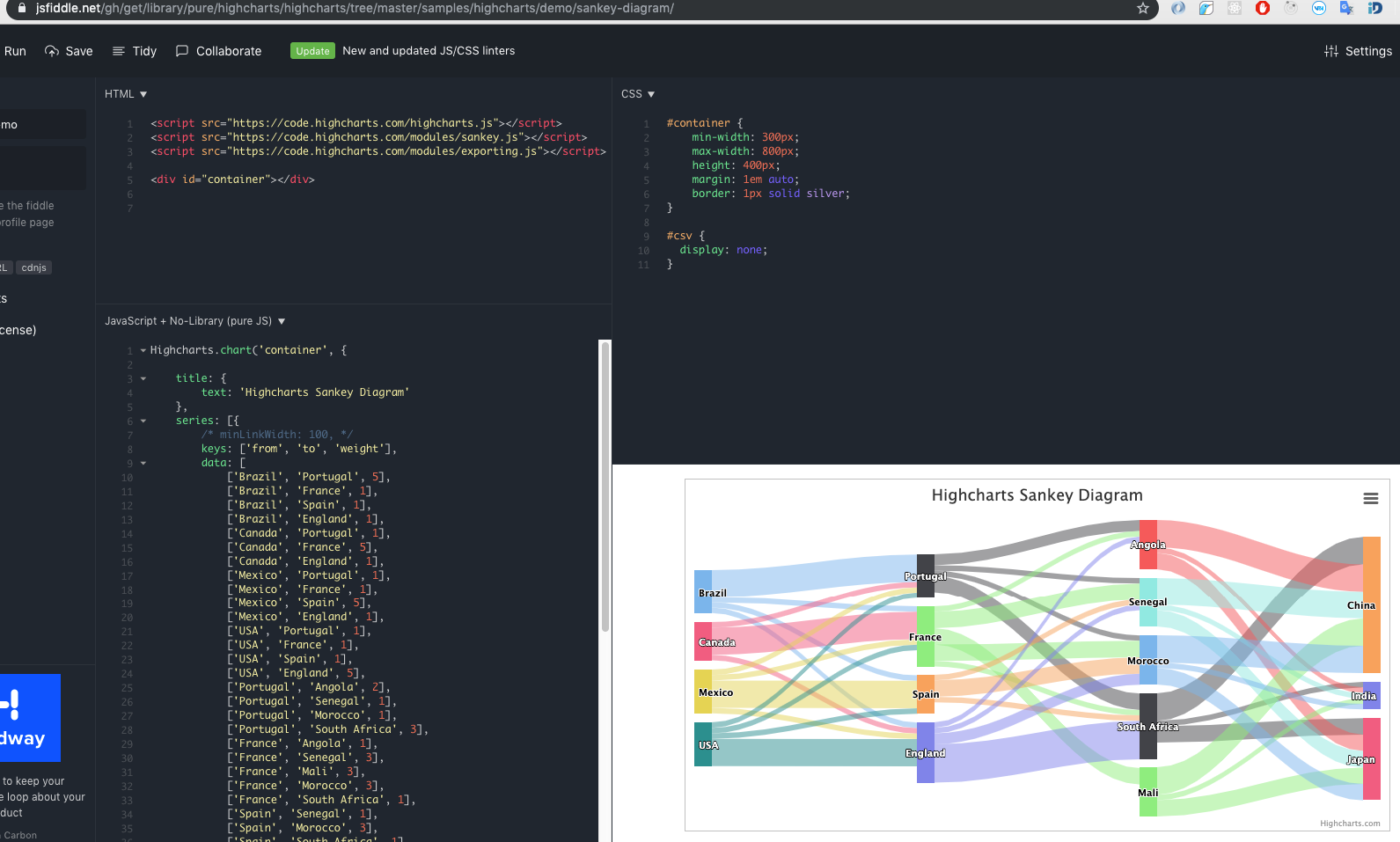 Sankey nodes don't have correct height, when we put minLinkWidth ...