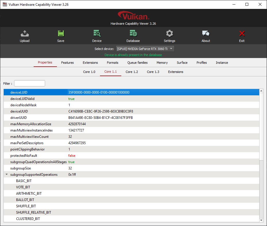 deviceLUID read as uint8_t[VK_MAX_UUID] · Issue #153 · SaschaWillems/VulkanCapsViewer · GitHub