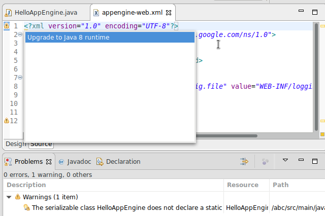 Java 7 quickfix warning even if java8 present · Issue #3340 · GoogleCloudPlatform/google-cloud ...