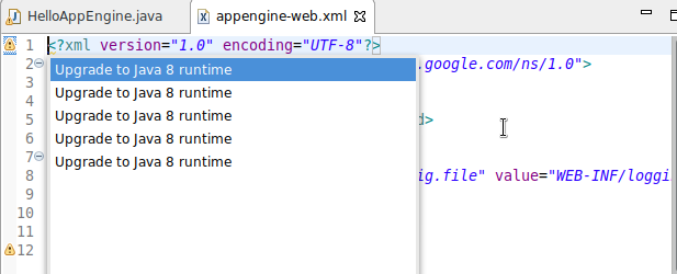Java 7 quickfix warning even if java8 present · Issue #3340 · GoogleCloudPlatform/google-cloud ...