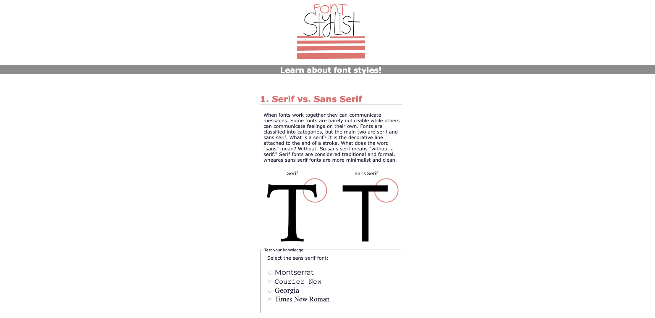 GitHub Stylist14 font quiz Learn About Font Types For Better Font 