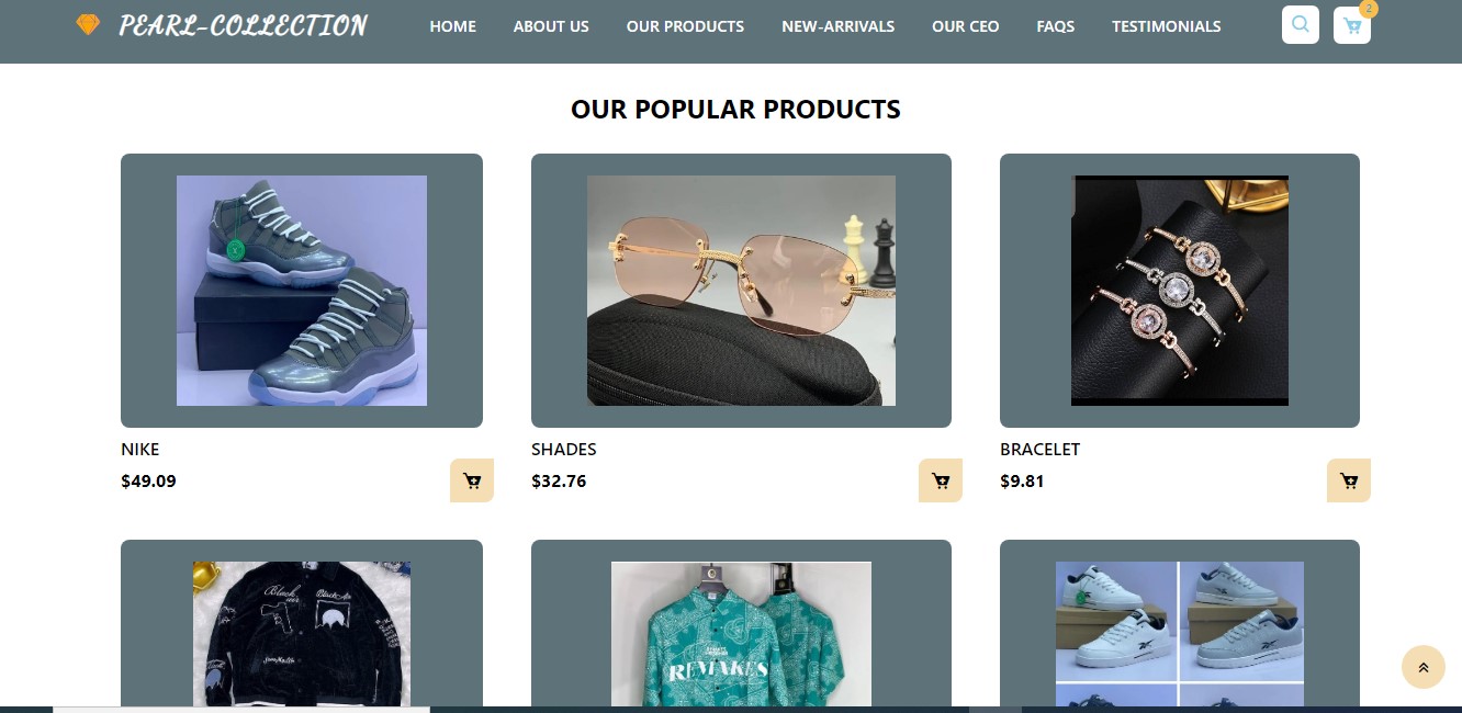 GitHub - Williams-Oreoluwa/PEARL-COLLECTIONS