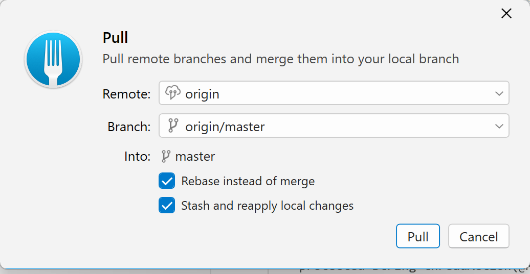 Change remote in "Pull" dialog resets branch selection · Issue #1784 · fork-dev/Tracker · GitHub
