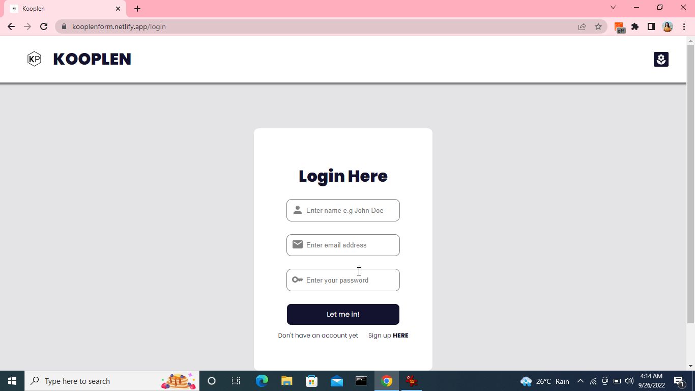 GitHub - Sarah-Ossai/Kooplen-Form