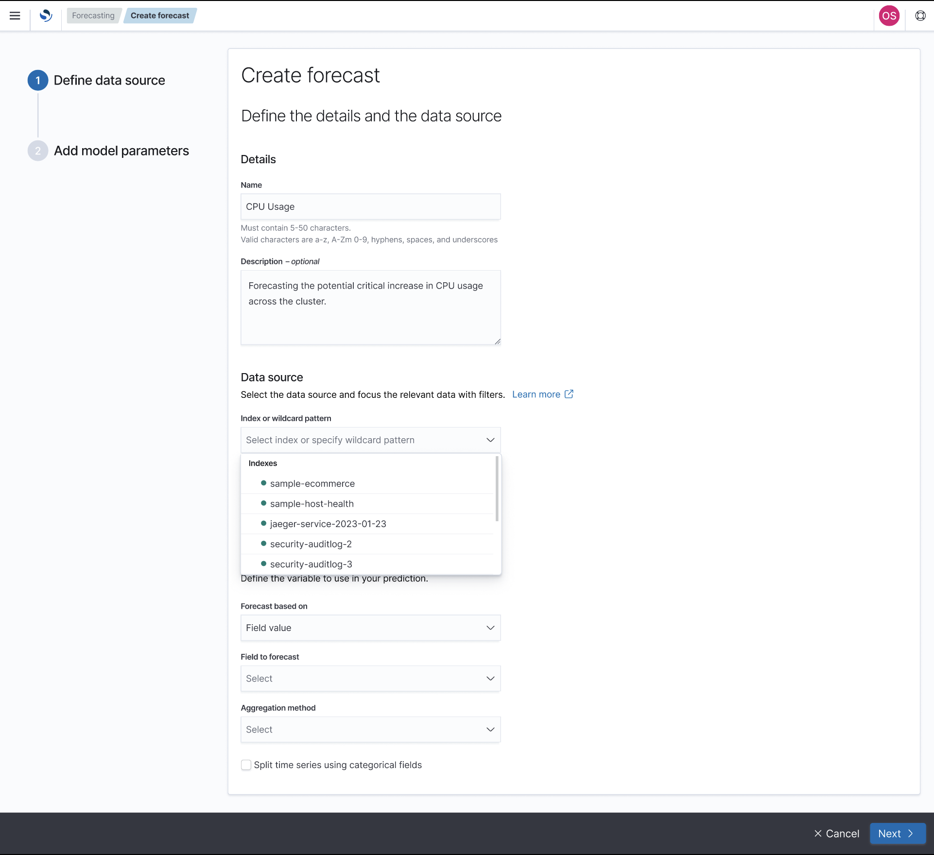 [UX] Create Forecast · Issue #574 · opensearch-project/anomaly-detection-dashboards-plugin · GitHub