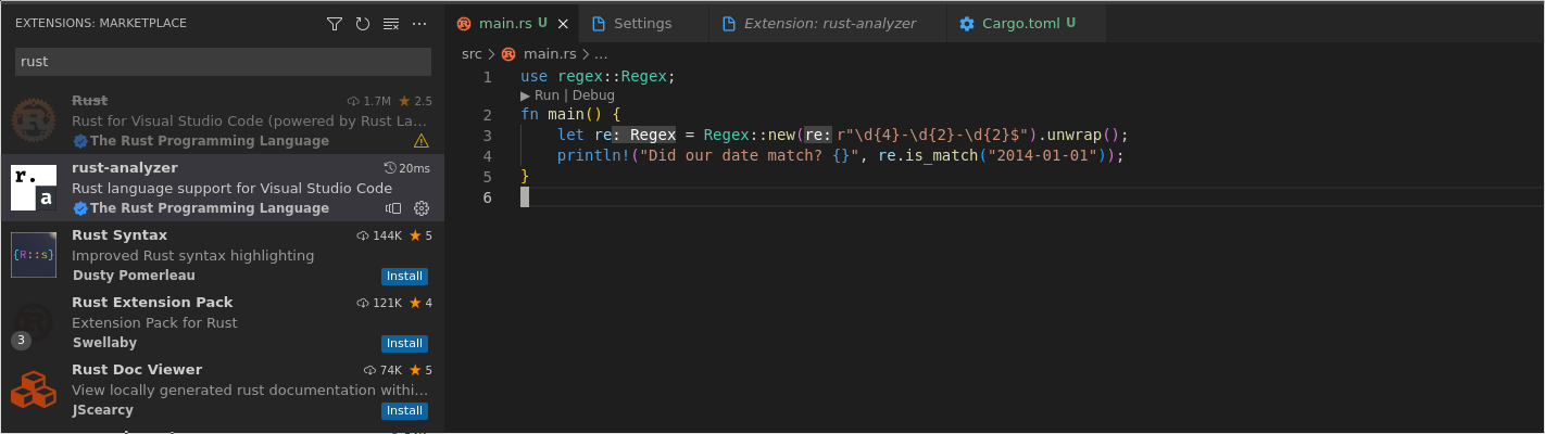 Grey text with no purpose appears in statements · Issue #13468 · rust-lang/rust-analyzer · GitHub