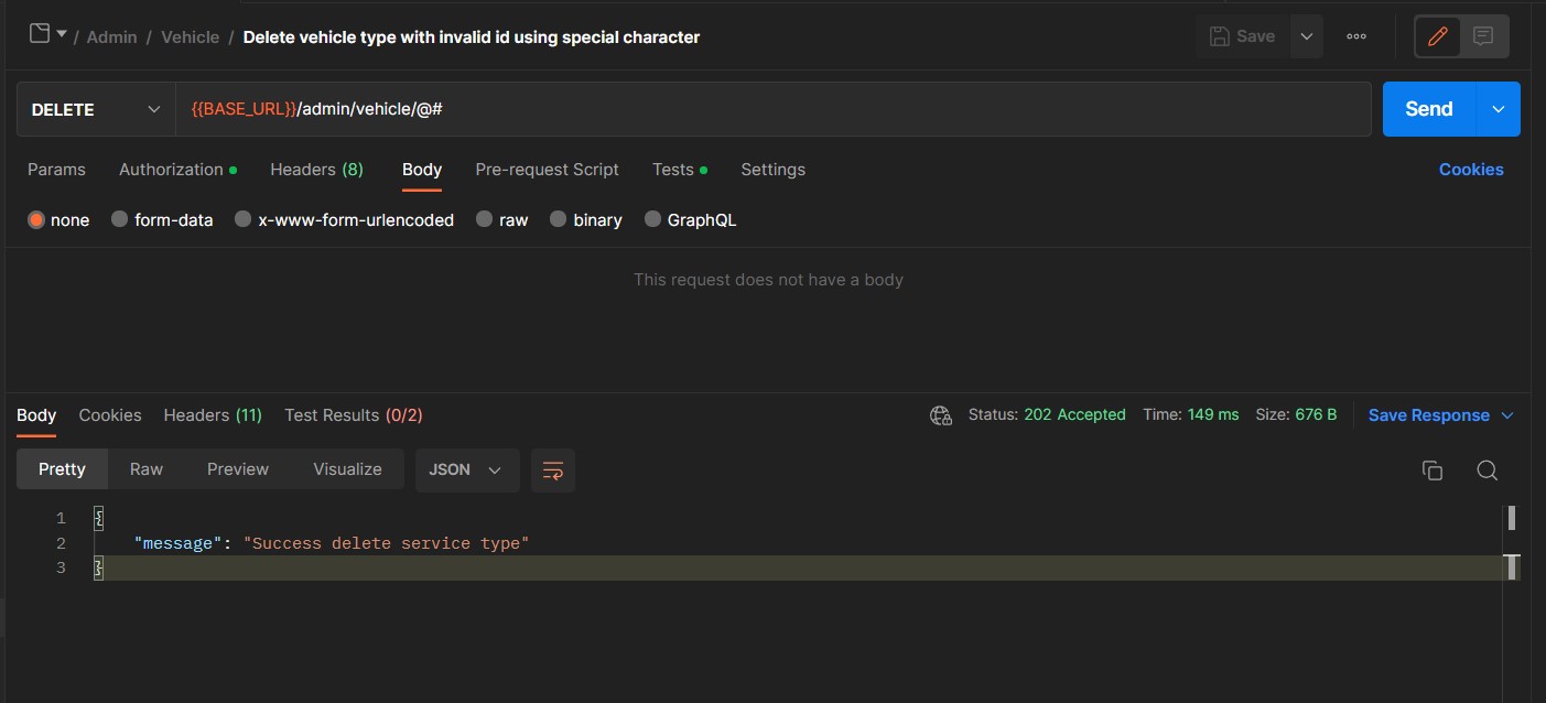 [BUG] Delete vehicle type on admin with invalid id using special character · Issue #6 ...