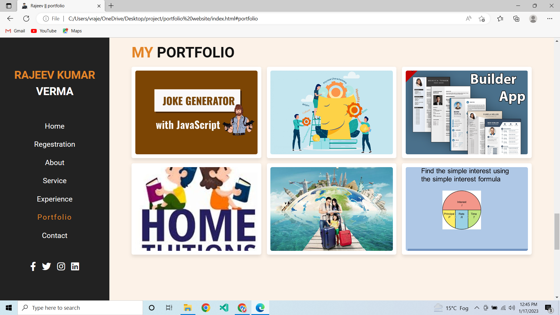 GitHub - RajeevKumarVerma11/myportfolio: this is a full working and responsive website it ...