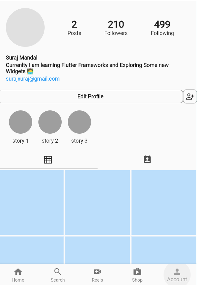 GitHub - surajmandal99/my_profile_instagram_clone: Simple UI clone of ...