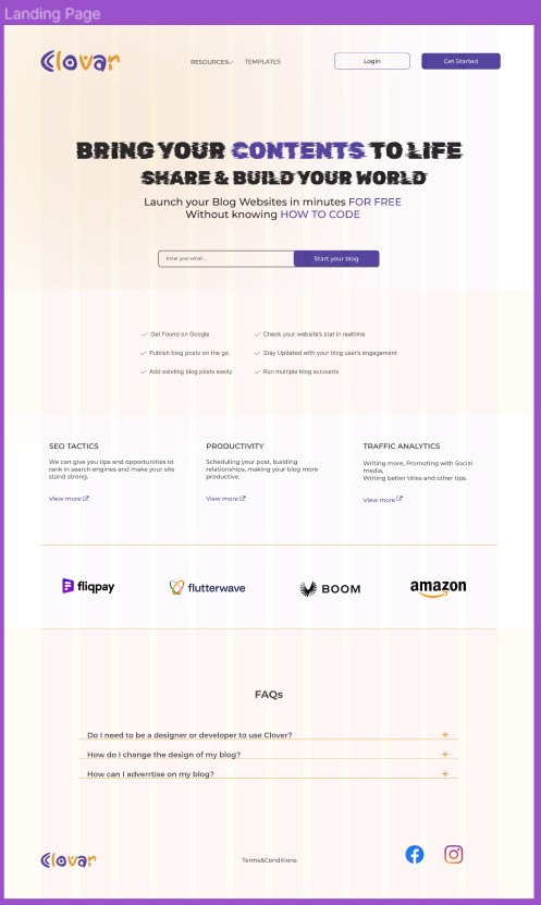 Landing page design · Issue #117 · zuri-training/clovar_cms · GitHub
