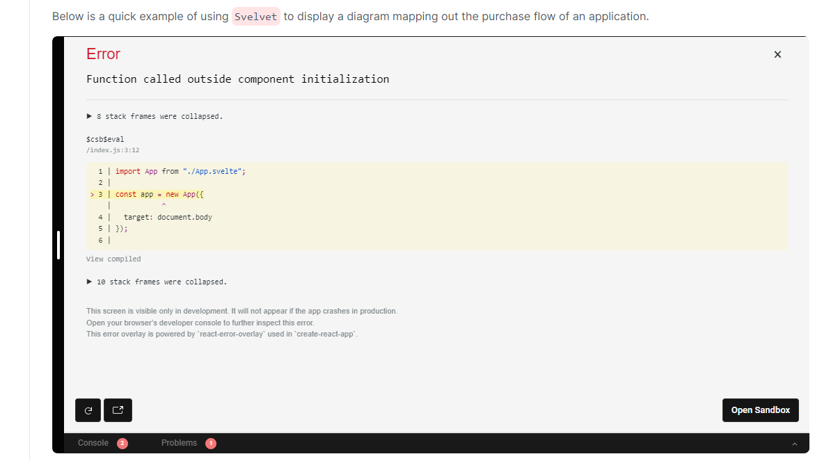 Documentation Examples Broken · Issue 201 · Open Source Labs Svelvet · Github