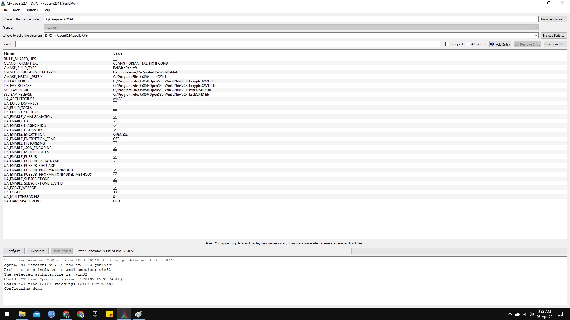 Windows 10 VS 2022 UA_ENABLE_ENCRYPTION Build Error · Issue #5049 · open62541/open62541 · GitHub