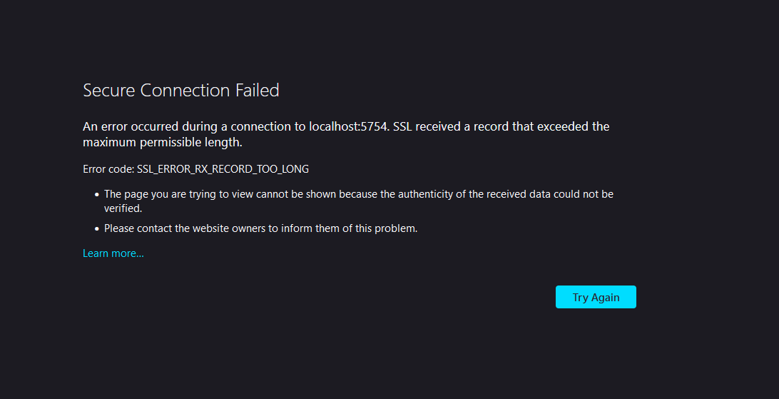 [🐛 Bug]: SSL_ERROR_RX_RECORD_TOO_LONG - trying to setup, cant get the token · Issue #824 ...