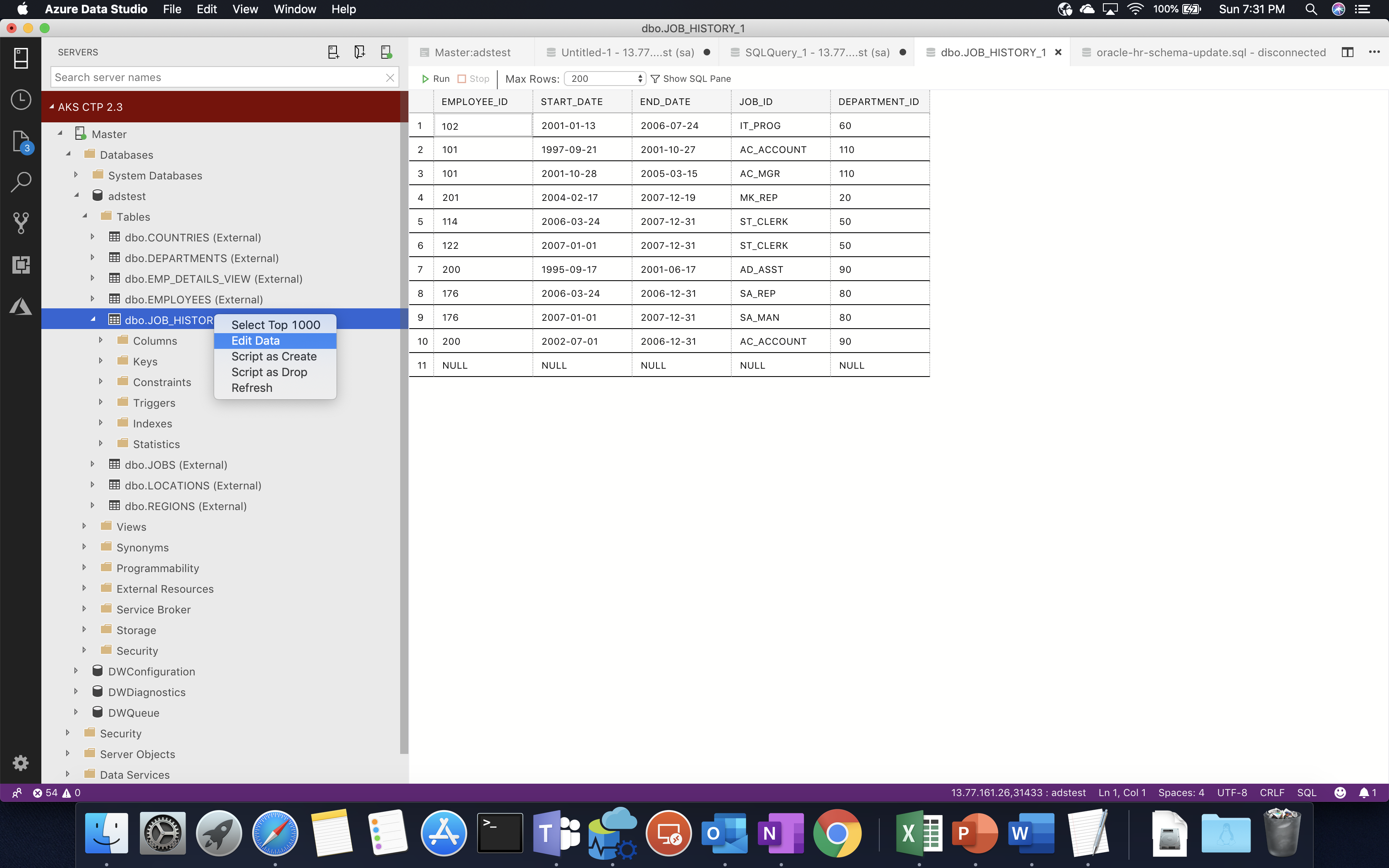 Edit Data visible for external tables · Issue #4375 · microsoft/azuredatastudio · GitHub