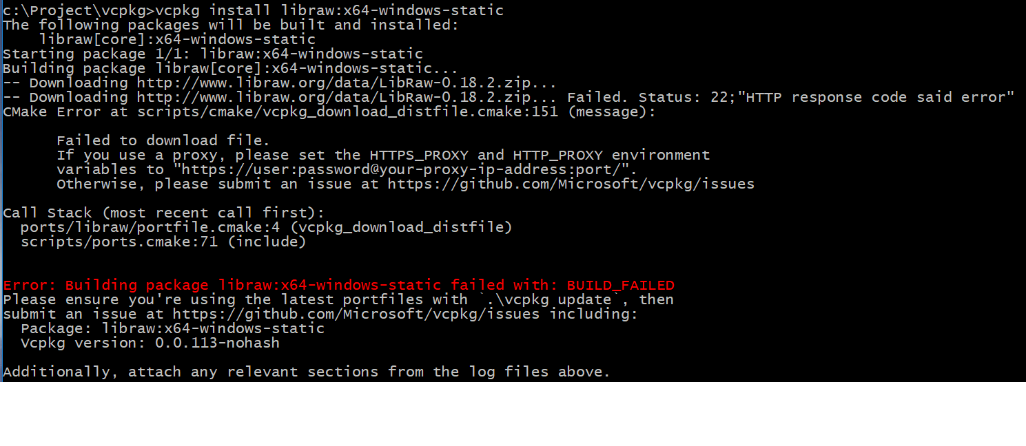 libraw error building on windows 10 · Issue #3822 · microsoft/vcpkg · GitHub