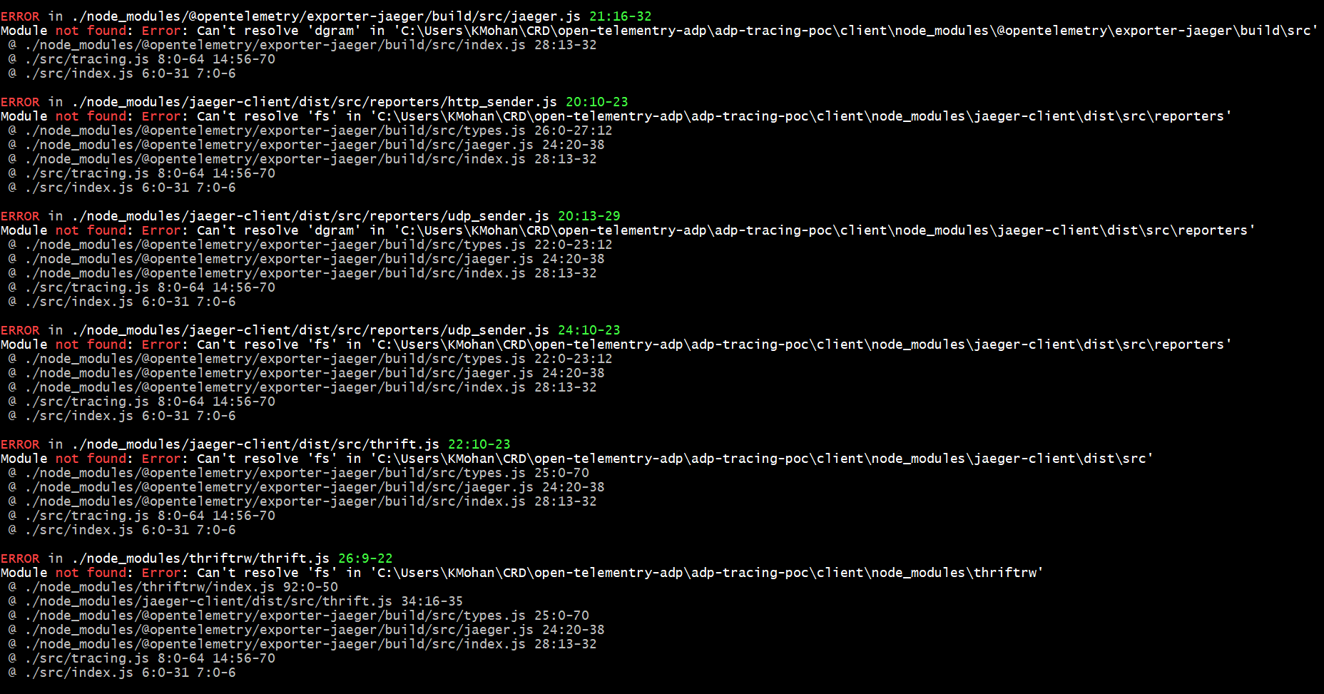 Problem When Using The Jager Exporter To Generate Traces In React · Issue 3438 · Open