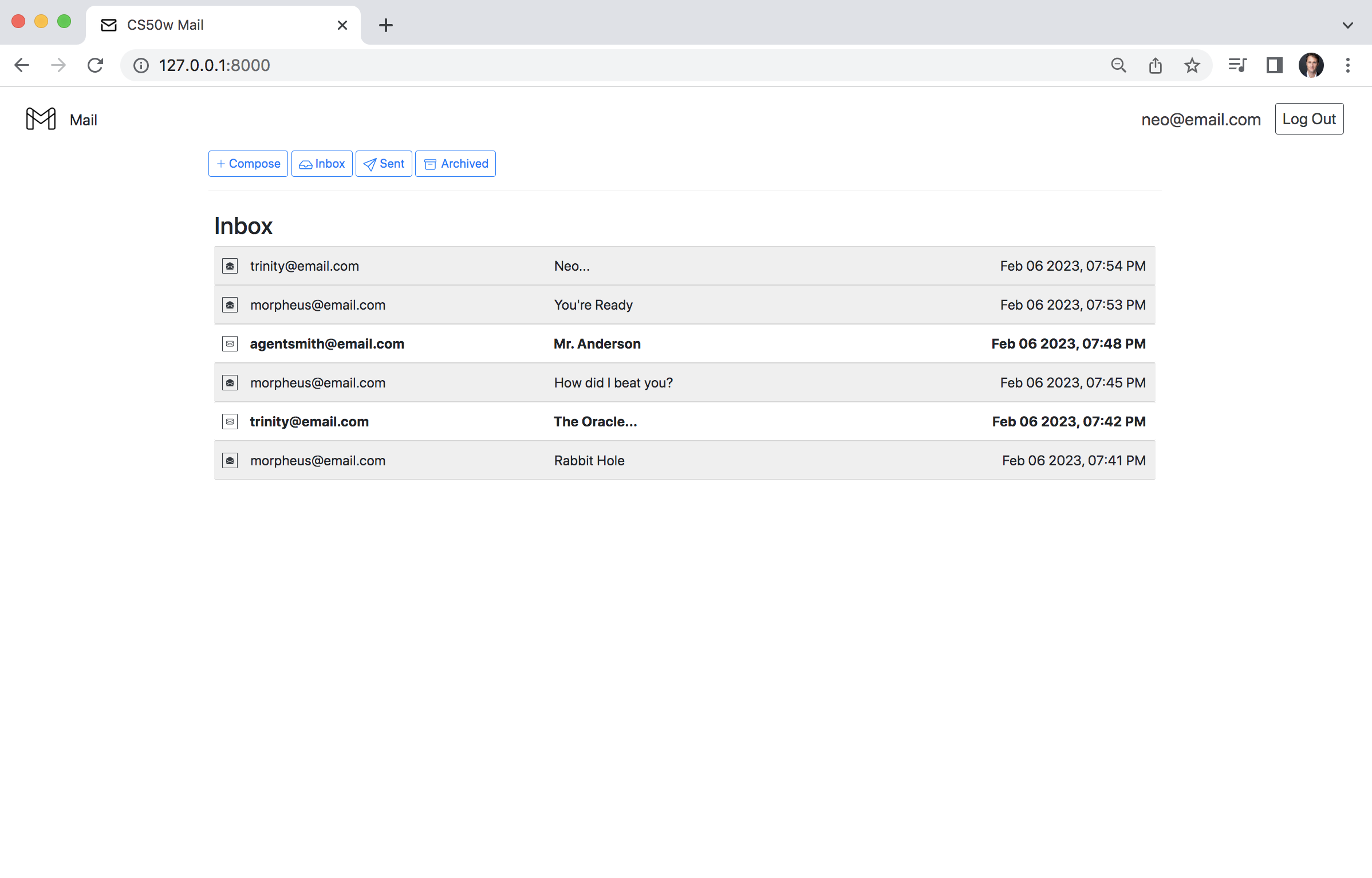 GitHub - the-vegetarian-vampire/Mail: CS50w's Mail - a single page ...