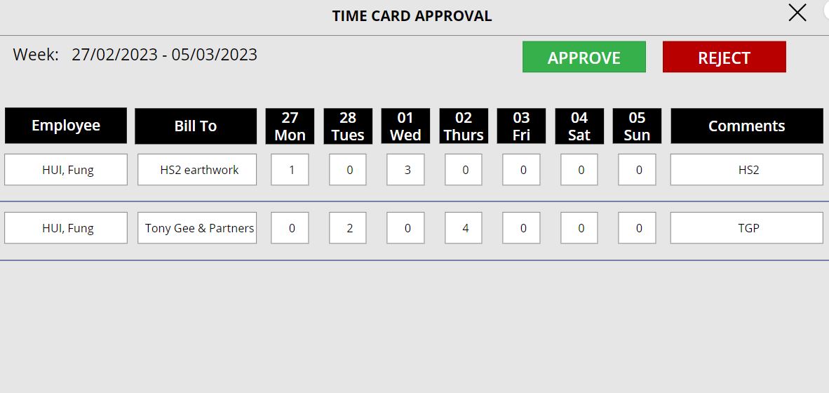 GitHub - mikehui1124/weekly_timesheet_remake: online timesheet for office users