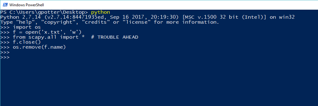 [Windows] POWERSHELL_MANAGER is never closed explicitly · Issue #1136 · secdev/scapy · GitHub