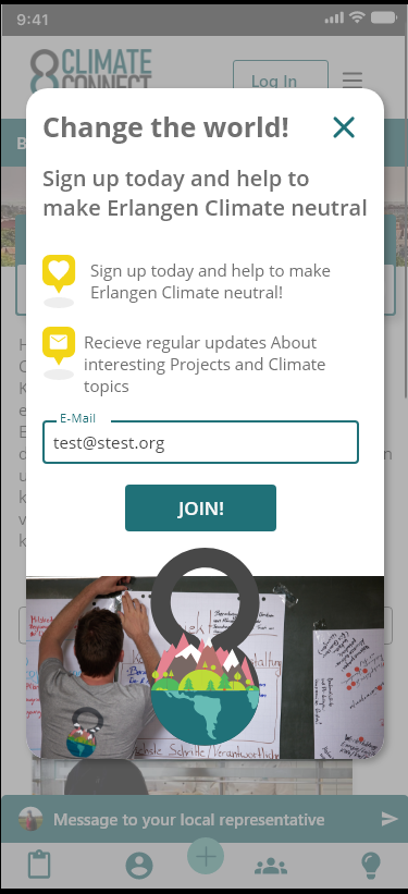 Add Popup prompting a user to sign up when they first visit the page ...