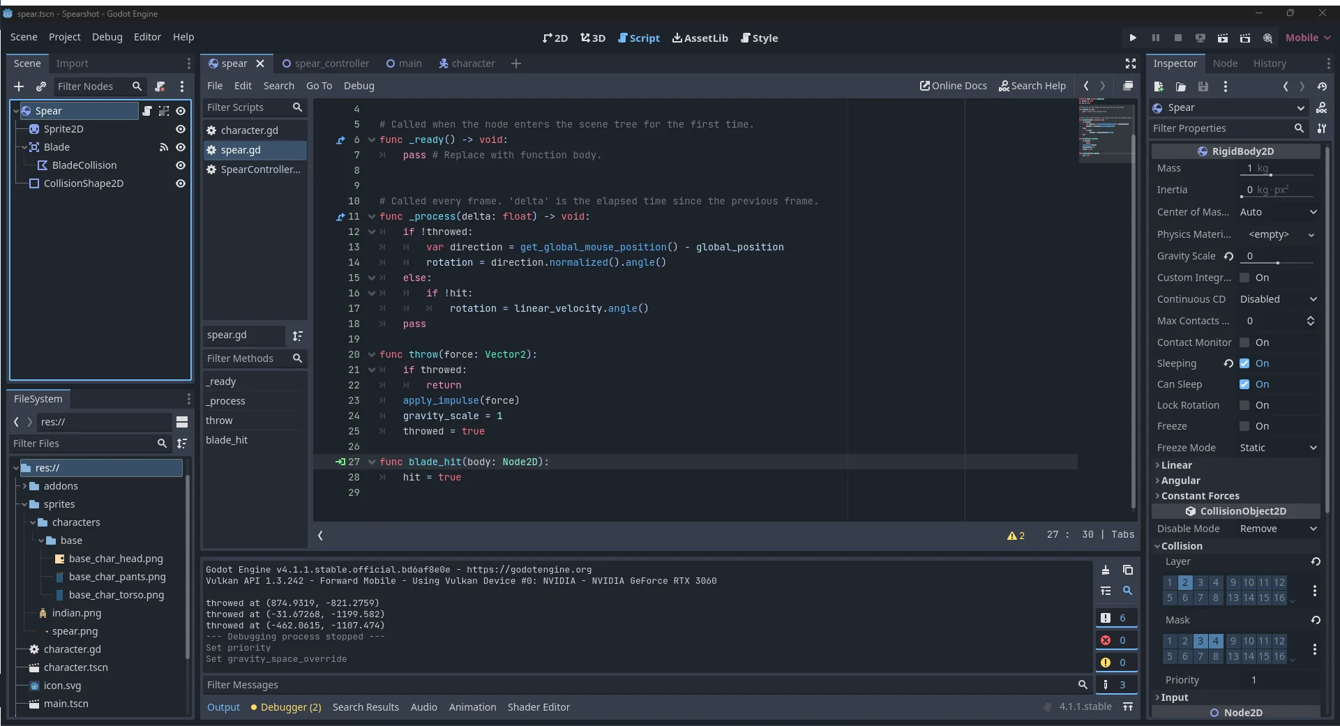 RigidBody2D with an Area2D inside does not work anymore · Issue #82235 · godotengine/godot · GitHub
