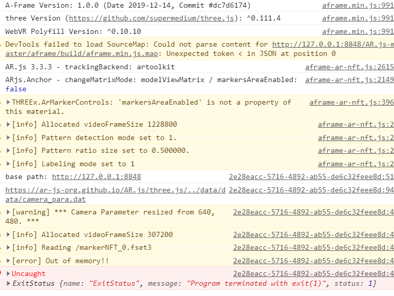 Out of memory · Issue #280 · AR-js-org/AR.js · GitHub