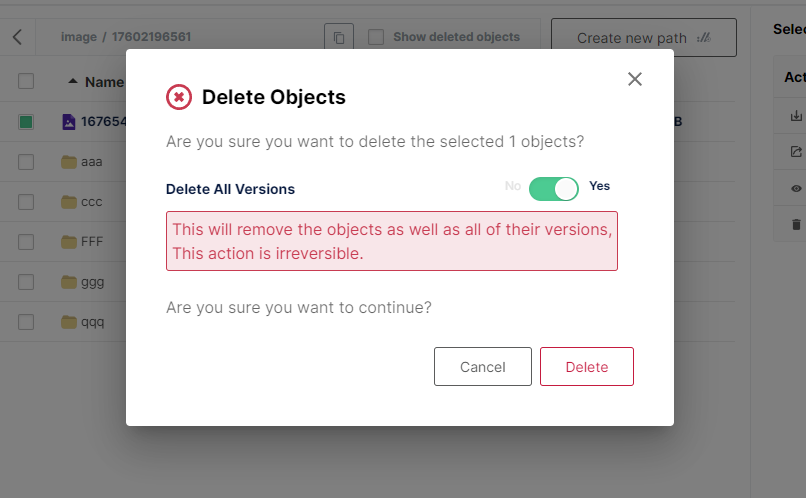 Minio Delete Folder Error · Issue 2668 · Minio Console · Github