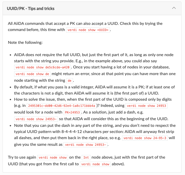 uuid tips & tricks very verbose · Issue #293 · aiidateam/aiida-tutorials · GitHub