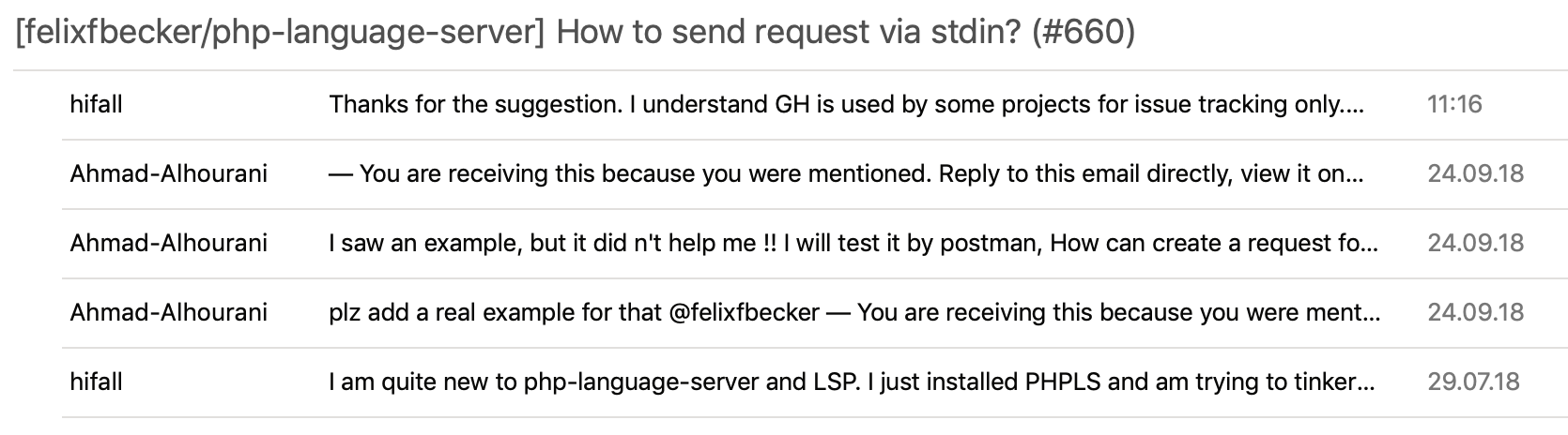 How to send request via stdin? · Issue #660 · felixfbecker/php-language-server · GitHub