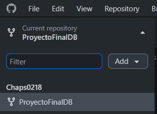 GitHub - Chaps0218/ProyectoFinalDB: Proyecto Final de DB